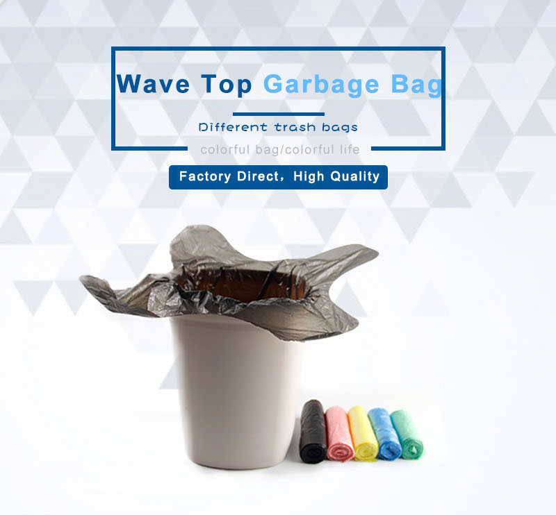 Wholesale Wave Top LDPE Plastic Trash Bag Flap Tie Large Garbage Bag ...